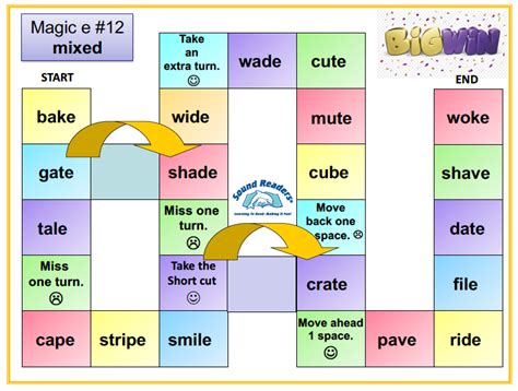 28 Magic E Printable Board Games Sound Readers