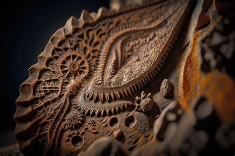 Premium Ai Image Closeup Of Fossilized Dinosaur Bone With Intricate Details Visible