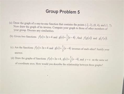 Solved Group Problem A Draw The Graph Of A One To One Chegg Com