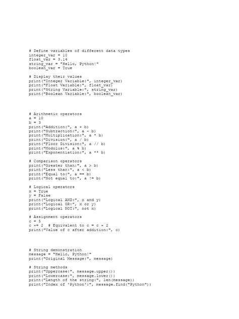 Python Assignment Ch 1 And Ch 2 Pdf Data Type Mathematics