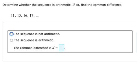 Solved Determine Whether The Sequence Is Arithmetic If So