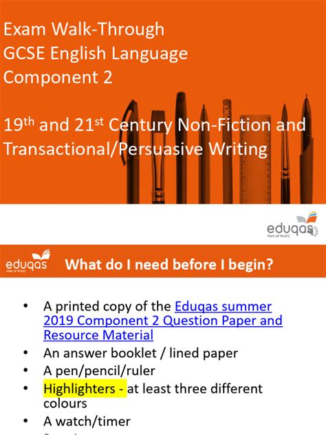 Eduqas Gcse English Language Component 2 Ewt 3 Pdf Question Writing