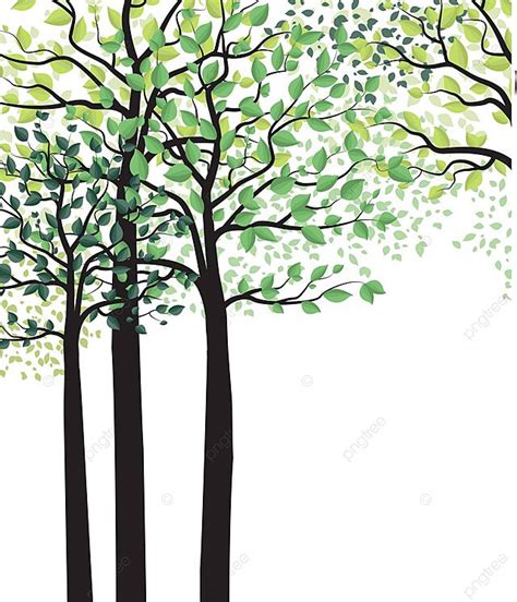 Green Trees With Leaves Vector Garden Set Vector Vector Garden Set PNG And Vector With