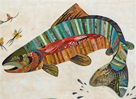 Rainbow Trout I Original Paper Collage Artofit