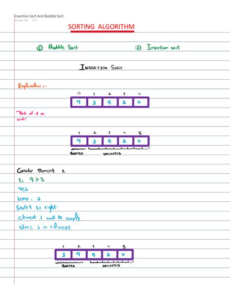 Insertion Sort Bubble Sort Explained