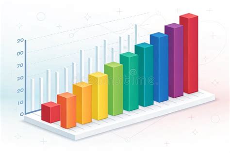 Colorful Bar Graph Model For Data Visualization Generated By Ai Stock Illustration