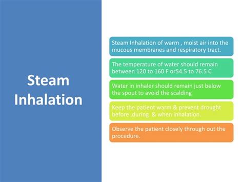 Steam Inhalators Usage And Maintenance Ppt