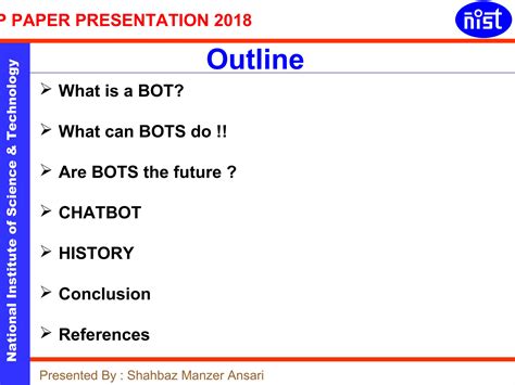 Shahbaz Ansari Presentation On Chatbot Ppt