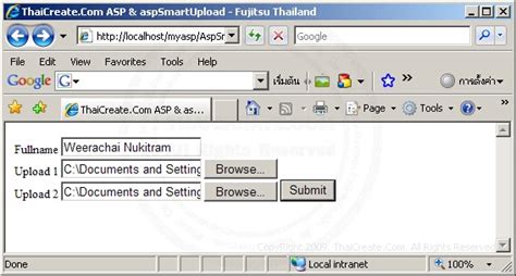 asp aspsmartupload upload and other element