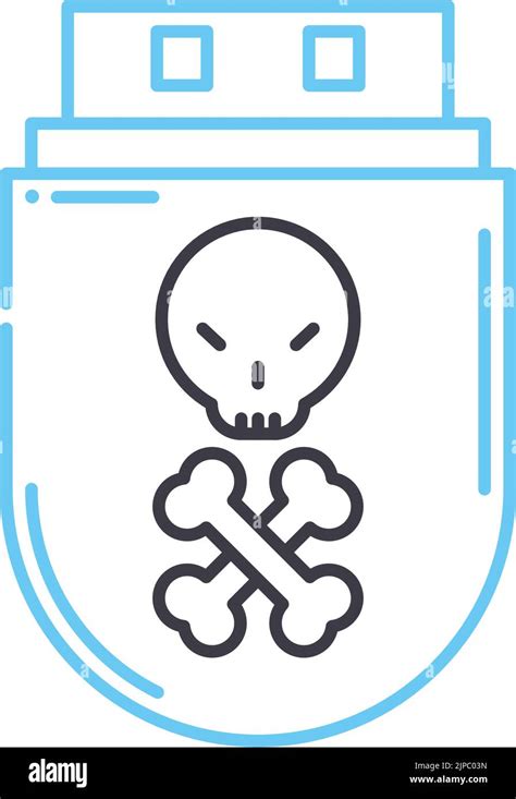 Hacking Information Line Icon Outline Symbol Vector Illustration Concept Sign Stock Vector