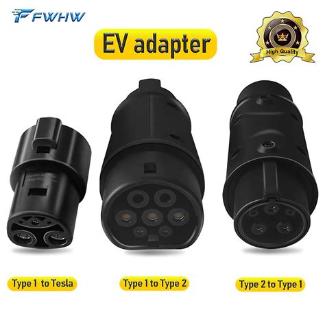 Fwhw Evse Adaptor Type 1 To Type 2 Ev Adapter Convertor Sae J1772 To