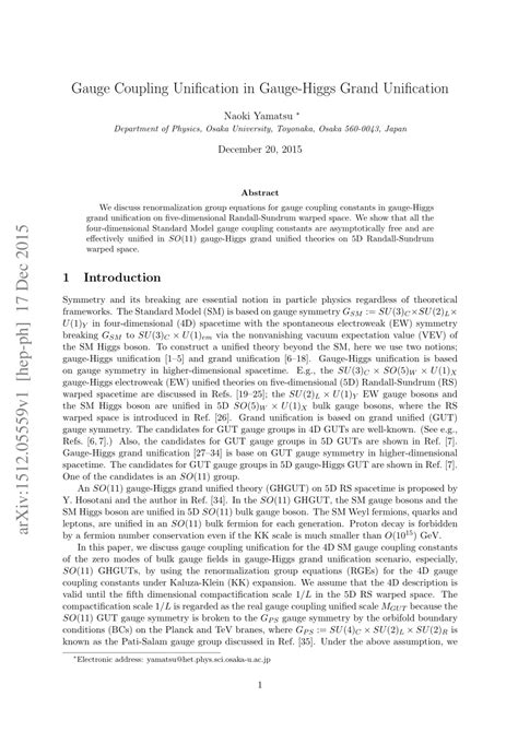 Pdf Gauge Coupling Unification In Gauge Higgs Grand Unification