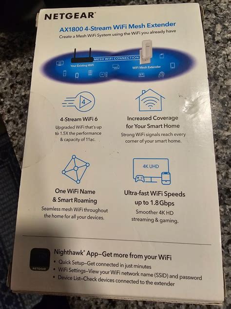 Netgear Ax1800 Eax15 Dual Band Wifi 6 Mesh Extender 1 8gbps Wall Plug Internal Antenna For
