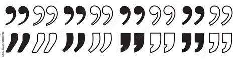 Comma Set Double Comma Collection Of Quotation Mark Symbols Vector