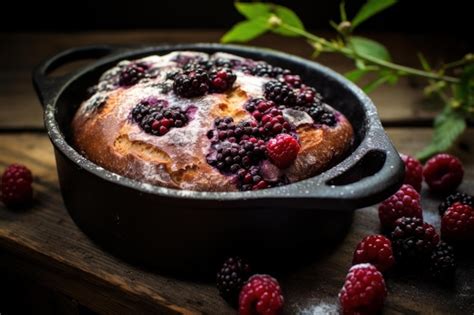 Premium Photo Artisanal Rustic Bread Berries Bakery Generate Ai