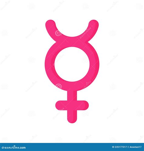 Pink Gender Symbol Of Non Binary Transgender Stock Vector