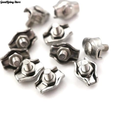 10 Pcs 간단한 그립 케이블 클램프 캘리퍼스 Whosesale M2 304 스테인레스 스틸 와이어 로프 클립클램프