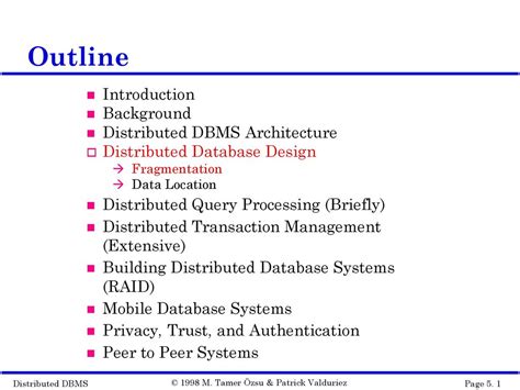Outline Introduction Background Distributed Dbms Architecture Ppt