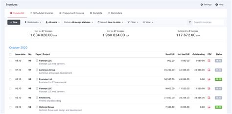 The List Of Invoices Scoro Help Center
