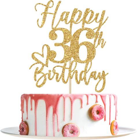 Happy 36th Birthday Cake Topper 36th Birthday Decorations