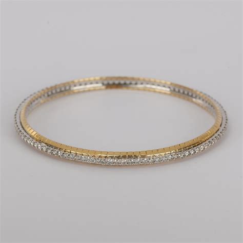 Bangle 14 Kt Yellow Gold 805ct Tw Diamond Natural Fine