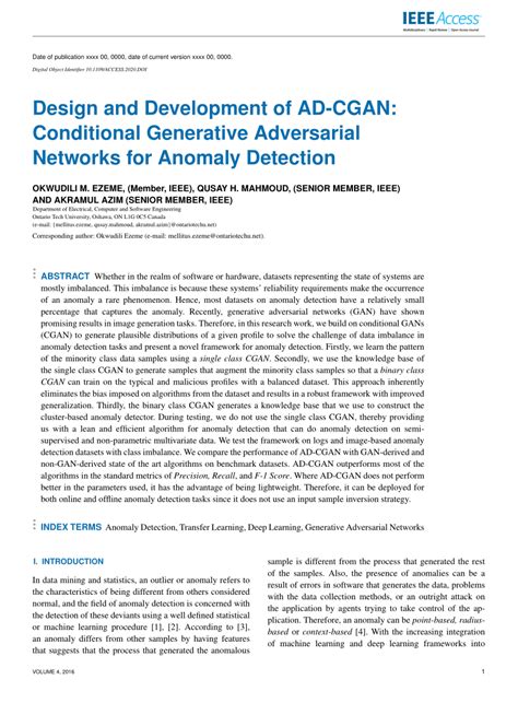 Pdf Design And Development Of Ad Cgan Conditional Generative