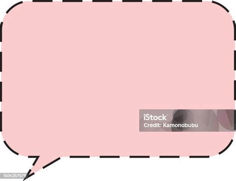 Rounded Corner Rectangle Speech Bubble Dashed Line Red Stock Illustration Download Image Now
