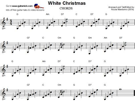 White Christmas Guitar Chords Sheet Music