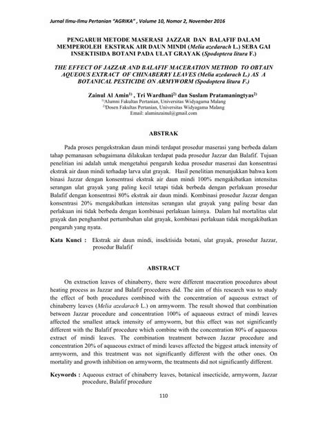 Pdf Pengaruh Metode Maserasi Jazzar Dan Balafif Dalam Dokumen Tips