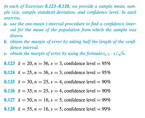 Solved Use The One Mean T Interval Procedure To Find A