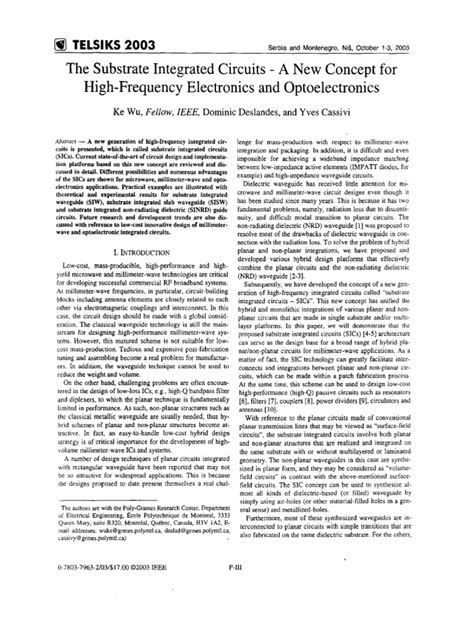 7 The Substrate Integrated Circuits A New Concept For Pdf Waveguide Radio Spectrum