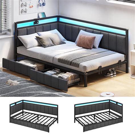 Store It Beds With Corner Units Luca Blue Twin Wood Corner Bookcase
