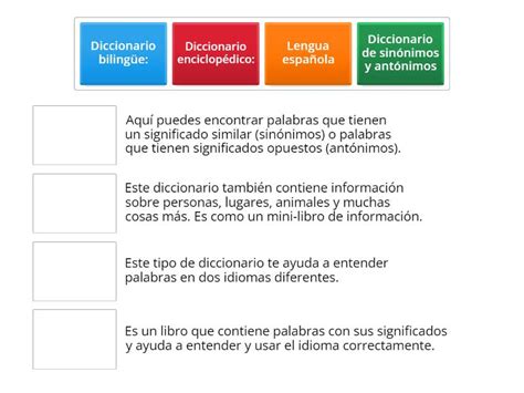 Tipos De Diccionarios Elaborado Por Rosita Hidalgo Bibliotecóloga
