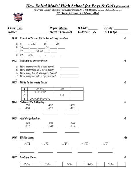 Maths Class 2 Pdf Mathematics Arithmetic