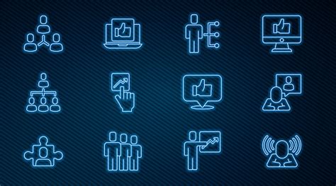 라인 헤드 헌팅 남자 비즈니스 정장 사용자 팀 리더 계층 구조 조직도 차트 프로젝트 팀 기반 손 좋아요 및 아이콘 벡터 개념에