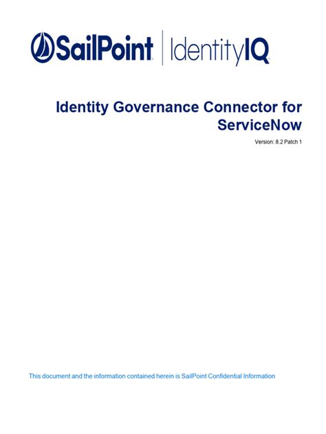 8 2 1 Sailpoint Identity Governance Connector For Servicenow Guide Download Free Pdf User