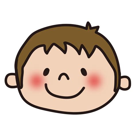子供の顔（男の子）の無料フリーイラスト かわいい手描きの無料素材「てがきっず」保育園・小学校・介護施設にぴったりのフリー素材イラスト