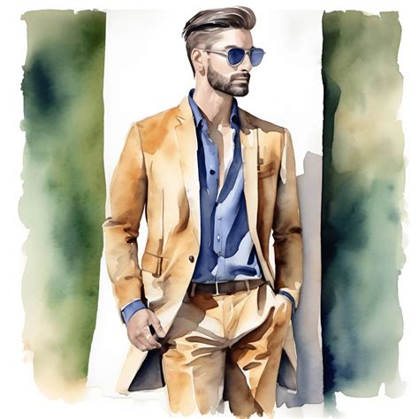 Stylish Man In Watercolor Painting Free Download Ai Scribbles