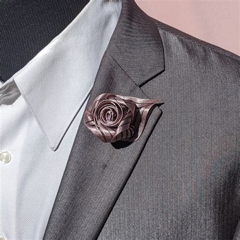 Shimmer Rose Lapel Pin Man Lapel Pin Wedding Boutonniere Etsy