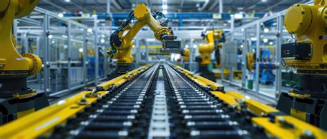 Skilled Engineer Enhancing Efficiency By Programming Industrial Robots In Manufacturing Facility
