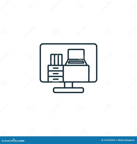 Virtual Workspace Icon Monochrome Simple Remote Work Icon For Templates Web Design And