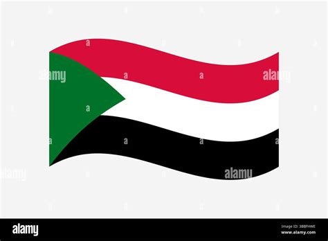 Flag Of Sudan Sudan Wavy Flag Digital Vector Illustration Fluttering Flag Stock Vector Image