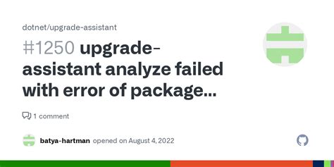 Upgrade Assistant Analyze Failed With Error Of Package Reference