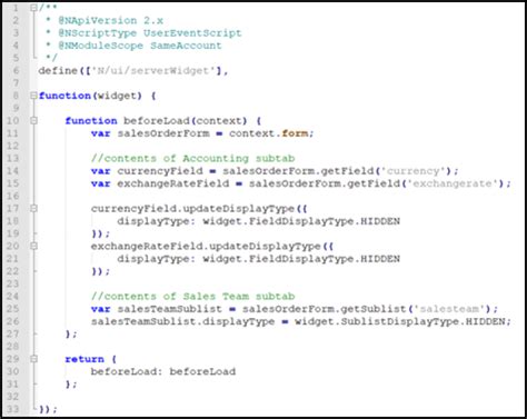 SuiteScript 2 0 Hide A Subtab Using A BeforeLoad Function Of A User
