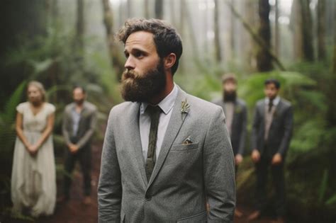 Bride And Grooms First Look Moment Captured Premium Ai Generated Image