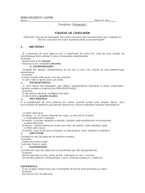 Eeem Eriberto Jasper Atividade Final PortuguÊs L Pdf