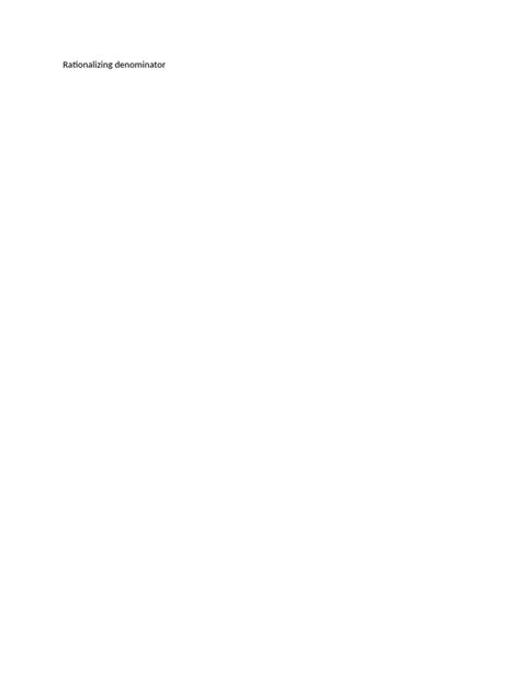 Rationalizing Denominator Pdf