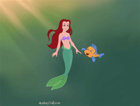 Ariel And Flounder By Nzurinyota On Deviantart