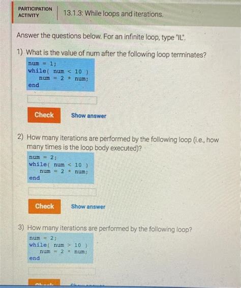 solved participation activity 13 1 3 while loops and