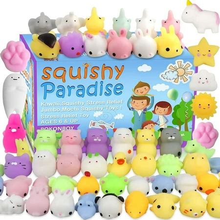 Iguohao 60 Pack Mochi Squishy Iguohao Squishies Cat Panda Unicorn Squishy Mini Kawaii Squishies